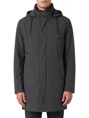 Herno Short Resort Parka In Padded Nylon With Detachable Hood - Grey