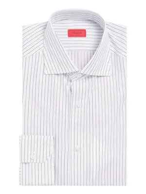 Isaia Cotton-silk Stripe Shirt - White