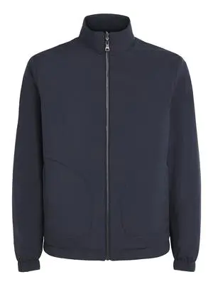 FIORONI CASHMERE Reversible Virgin Wool Bomber Jacket - Navy