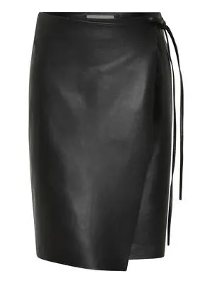 ST. AGNI Leather Wrap Skirt - Black