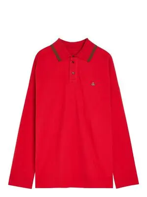 VIVIENNE WESTWOOD Oversized Piqué Cotton Polo Shirt - Red