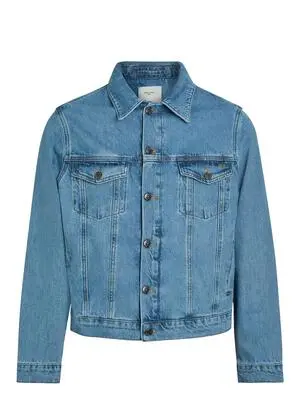 PERCIVAL Washed Denim Trucker Jacket - Light Blue