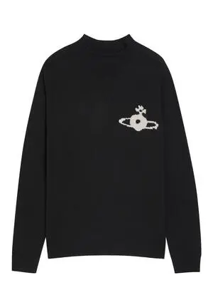 VIVIENNE WESTWOOD Fisherman Orb-intarsia Wool Jumper - Black