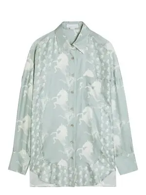 Stella McCartney Printed Silk Shirt - Blue