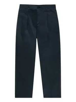 Valentino Garavani Logo-embroidered Cotton Gabardine Trousers - Navy