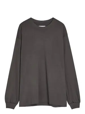 SSSTEIN Oversized Long-sleeve Wool T-shirt - Charcoal