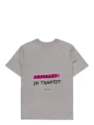 ANCHOR & CREW Heather Out For Delivery Annotations Organic Cotton T-shirt - Grey