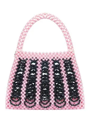 TILLIE BEADS Beaded Top Handle Bag - Pink