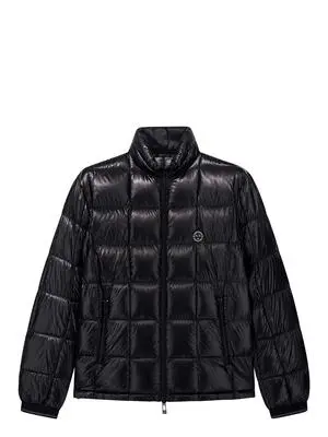 Armani Exchange Quilted Down Jacket With Stand Collar - Black