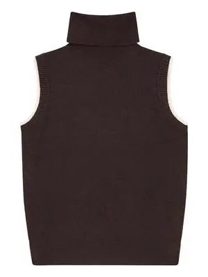 Armani Exchange Slim Fit Knit Top In Viscose Wool And Cashmere - Brown