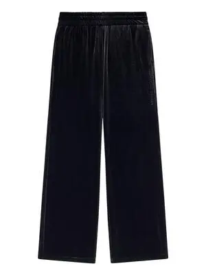 Armani Exchange Regular Fit Trousers In Stretch Velvet - Black