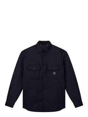 Armani Exchange Quilted Sleeve Shirt Jacket - Navy Blue