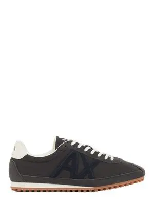 Armani Exchange Sneakers In Nylon And Suede - Brown