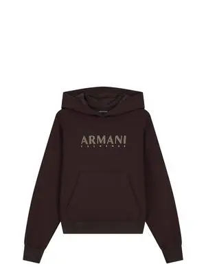 Armani Exchange Sweatshirt In Stretch Viscose Scuba Brown