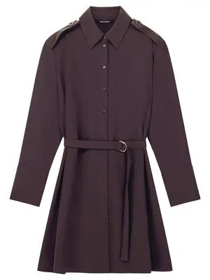 Armani Exchange Regular Fit Dress In Recycled Crepe - Brown