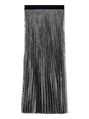 Armani Exchange Pleated Crinkle Skirt - Grey