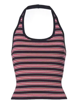 Faithfull The Brand Dorris Striped Cotton-blend Top - Blue