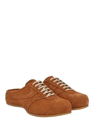 Dries Van Noten Suede Lace-up Mules - Brown