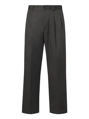 THE ROW Nesper Pleated Straight Pants - Grey