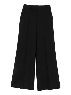 Rick Owens Wool Wide-leg Trousers - Black