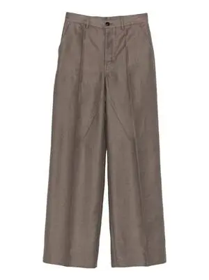 Rick Owens Cotton Blend Wide-leg Trousers - Grey