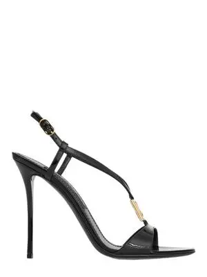 Dolce & Gabbana Patent Leather High Heel Sandals - Black