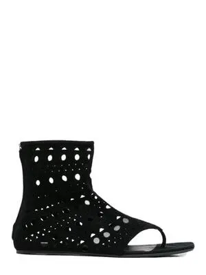 Alaïa Neo Vienne High Flat Sandals - Black