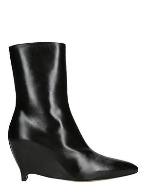 MAISON MARGIELA Heel Less Leather Ankle Boots - Black