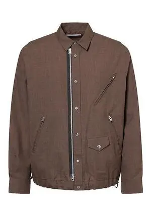 Sacai Zip-up Collared Wool Jacket - Brown