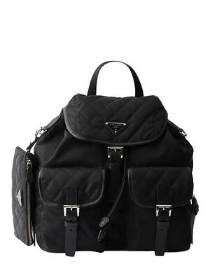 Prada Medium Quilted Re-nylon Backpack 1 Size Black