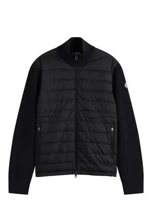 Moncler Down Knit Zip-up Jacket - Black