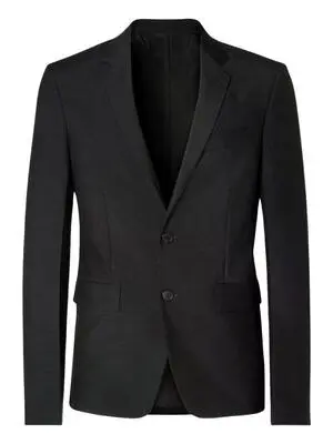 Fendi Single-breasted Jacket With Yellow Thread Embroidery - Black