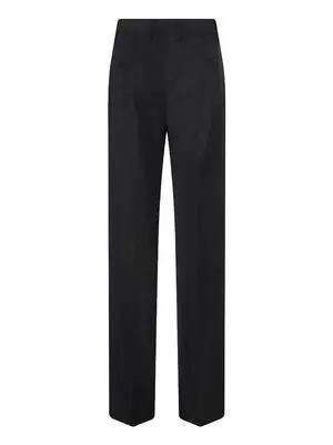 DONDUP Pleated Logo-charm Trousers - Black