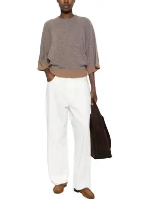 TWINSET Metallic Thread Wide-sleeve Top - Brown