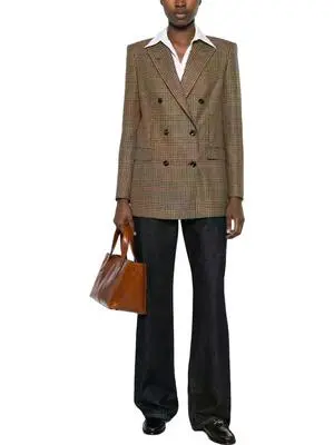 Tagliatore Check Double-breasted Blazer - Brown