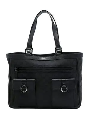 Gucci 2016-2026 Gg Nylon Abbey D Ring Pocket Tote Bag - Black