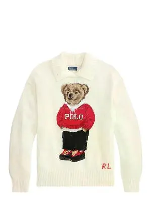 Polo Ralph Lauren Polo Bear Linen-cotton Sweater - Neutrals