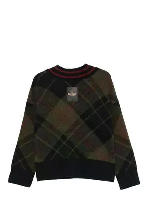 Barbour Argyle Knit V-neck Sweater - Black