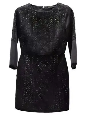 Maje Lace-panel Dress - Black