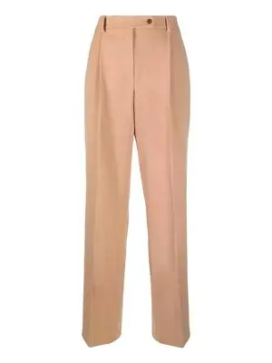 Alberta Ferretti High-waisted Straight-leg Trousers - Neutrals