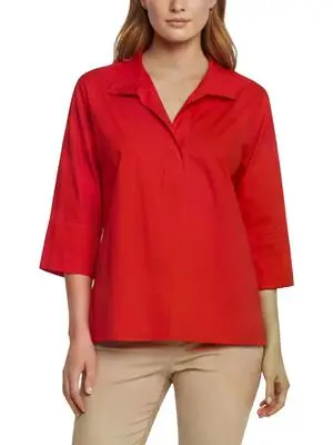 Carolina Herrera Embroidered Logo Oversized Blouse - Red