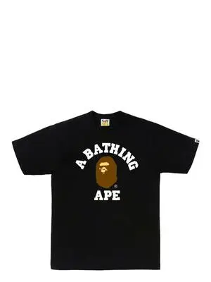 A BATHING APE Short Sleeve College Tee - Black