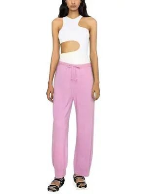 Stella McCartney Embroidered Cashmere Drawstring Trousers - Pink