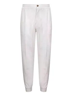 Brunello Cucinelli Techno Cotton French Terry Double Cloth Trousers - Neutrals