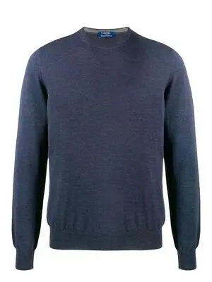 BARBA NAPOLI Crewneck Wool Jumper - Blue