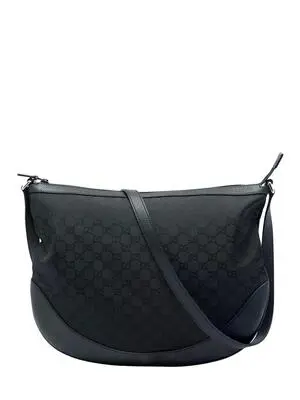Gucci Gg Monogram Nylon Crossbody Bag - Black