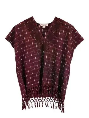 NILI LOTAN Embroidered Tassel-trim Top - Red