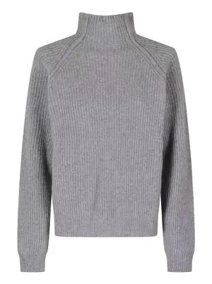 Federica Tosi Ribbed-knit Raglan-sleeve Sweater - Grey