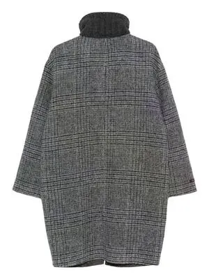 MANZONI 24 Check-pattern Drawstring Coat - Grey