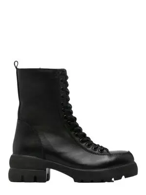 SERGIO MORETTI FIRENZE Lace-up Chunky Sole Ankle Boots - Black